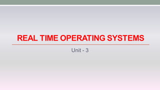 Real time operating systems | PPT
