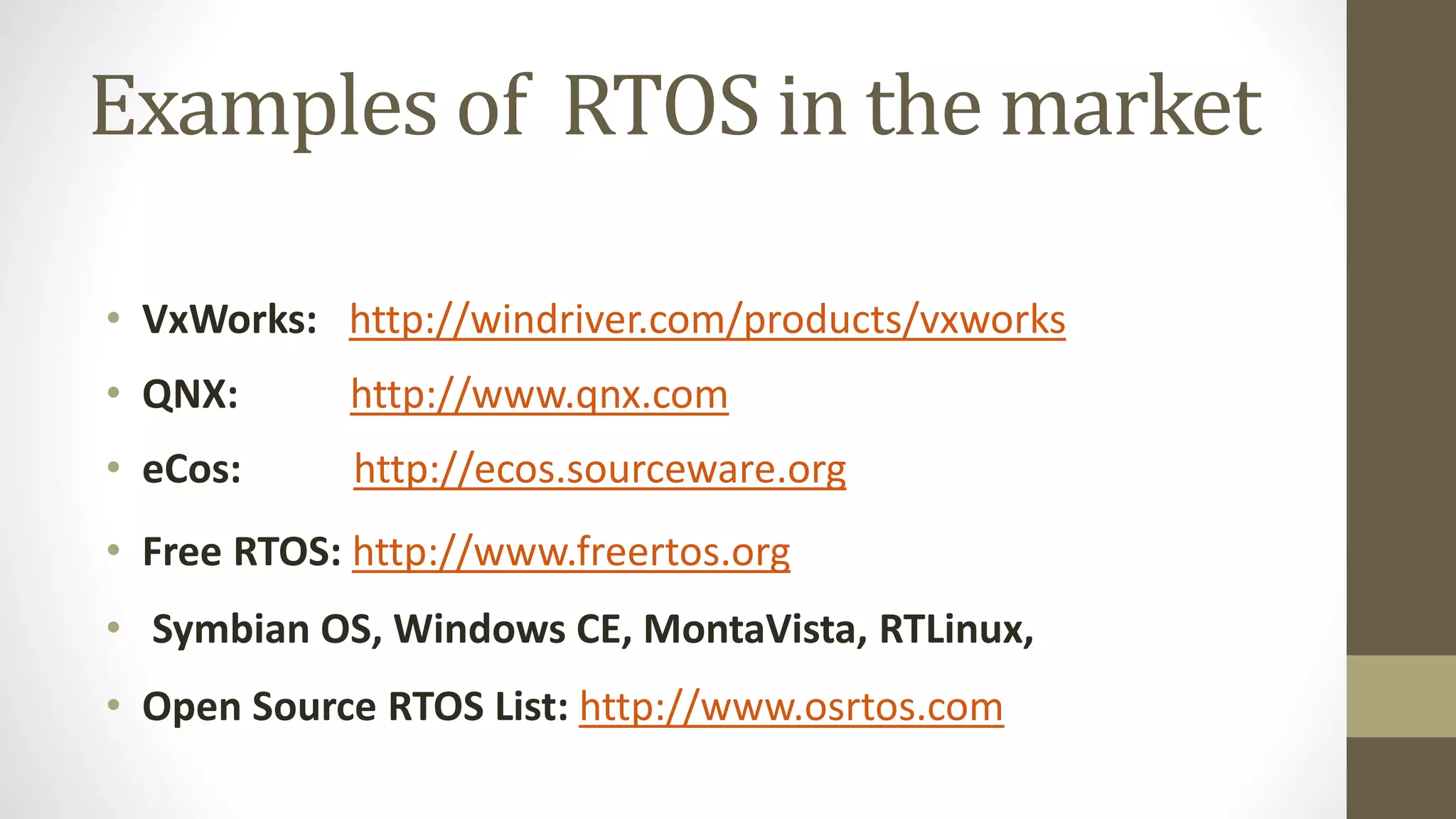 Real time operating systems (rtos) concepts 1 | PPTX