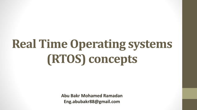 Real time operating systems (rtos) concepts 1 | PPTX