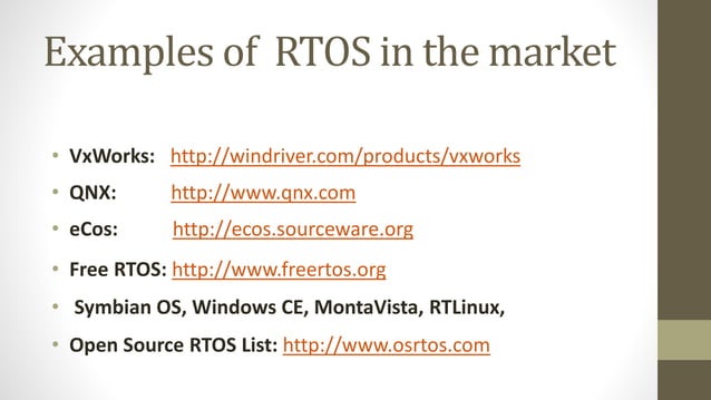 Real time operating systems (rtos) concepts 1 | PPTX