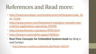Real time operating systems (rtos) concepts 1 | PPTX