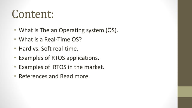Real Time Operating Systems Rtos Concepts 1 Ppt