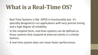 Real time operating systems (rtos) concepts 1 | PPTX