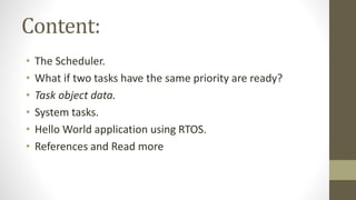 Real time operating systems (rtos) concepts 4 | PPTX