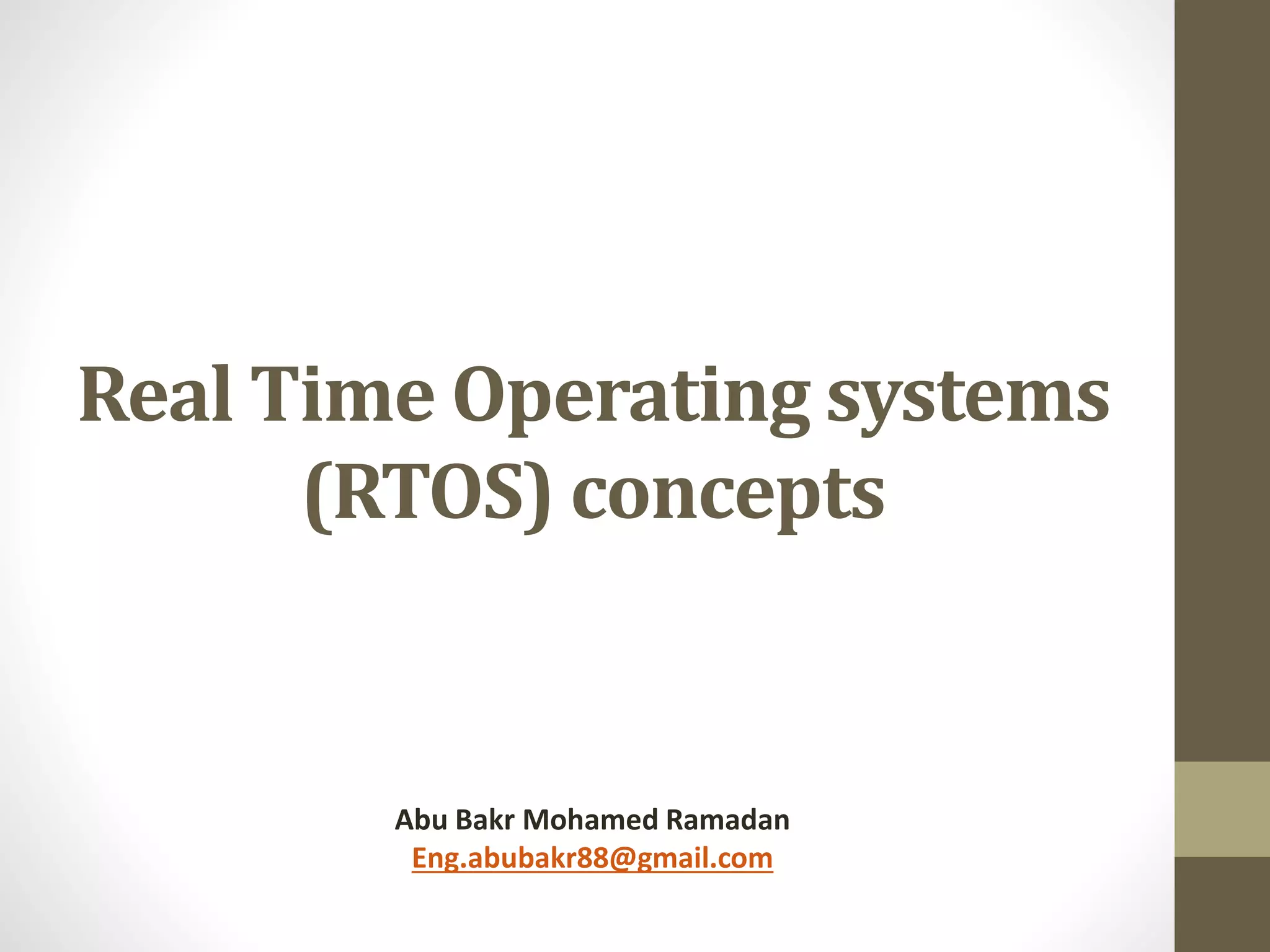 Real Time Operating Systems Rtos Concepts 5 Pptx