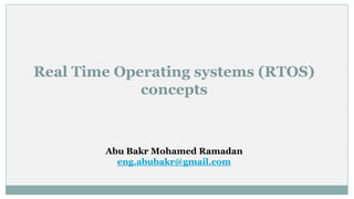 Real time operating systems (rtos) concepts 8 | PPTX
