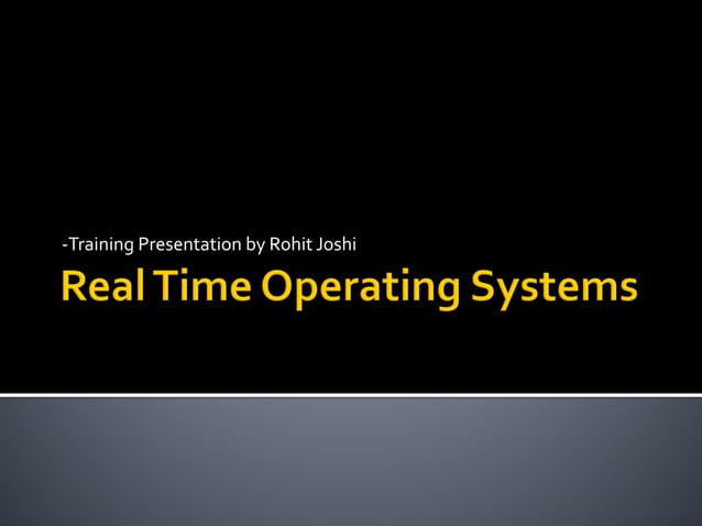 Real Time Operating Systems | PDF | Operating Systems | Computer Software and Applications