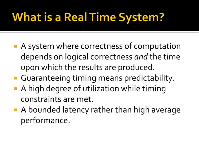 Real Time Operating Systems | PPT