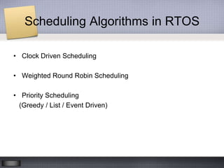 Real Time Operating System | Pptx