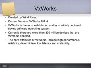 Real time Operating System | PPTX