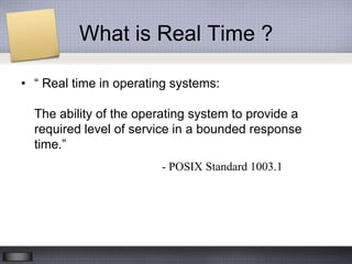 Real time Operating System | PPTX