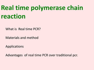 Real time pcr method | PPTX | Chemistry | Science