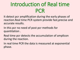 Real time pcr method | PPTX | Chemistry | Science
