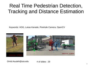 Real time pedestrian detection, tracking, and distance estimation | PDF