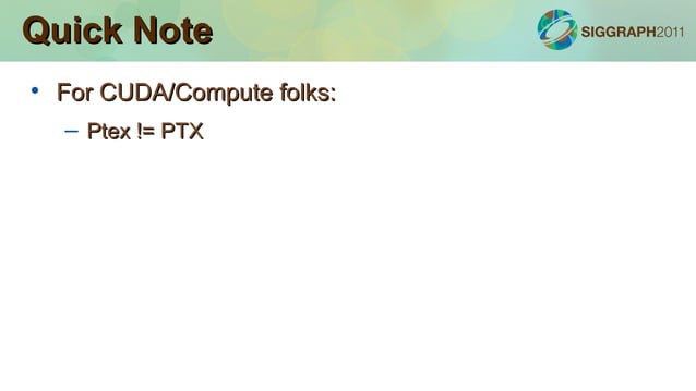 Realtime Per Face Texture Mapping (PTEX) | PPT