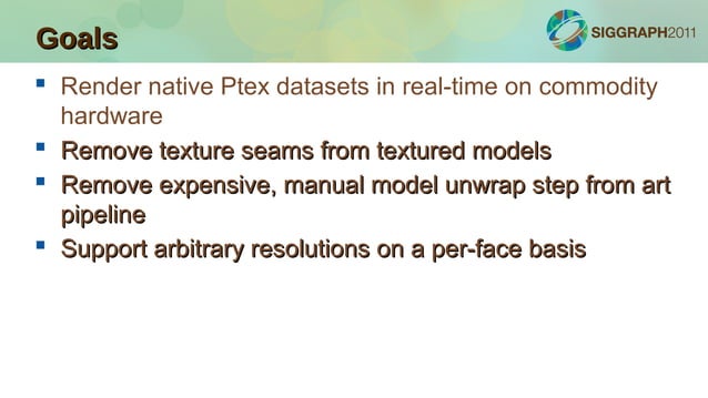 Realtime Per Face Texture Mapping (PTEX) | PPT