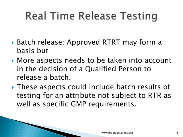 Real time release testing | PPTX | Chemistry | Science