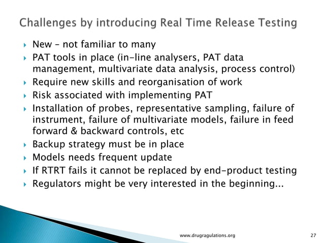 Real time release testing | PPTX | Chemistry | Science