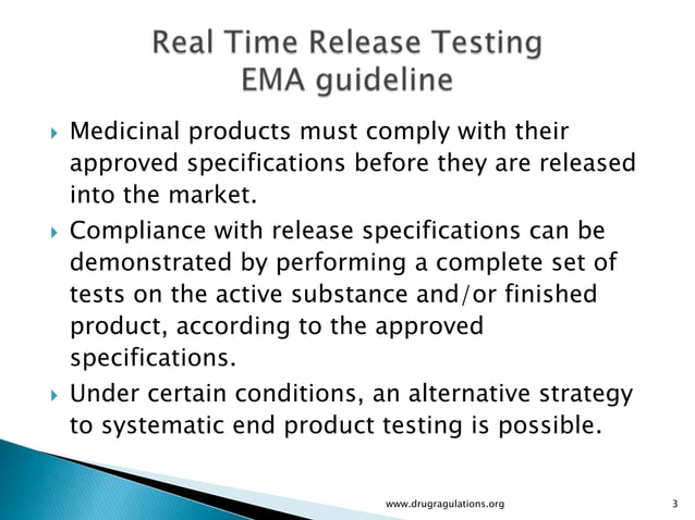 Real time release testing | PPTX | Chemistry | Science