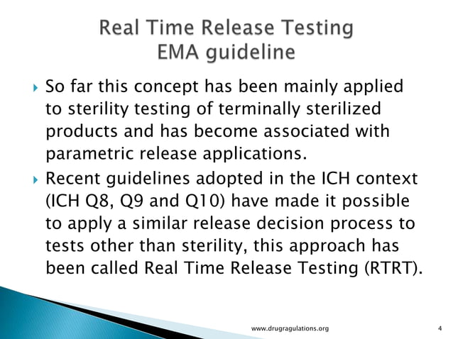 Real time release testing | PPTX | Chemistry | Science