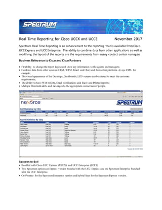 Real time reporting for Cisco UCCX and UCCEe | PDF