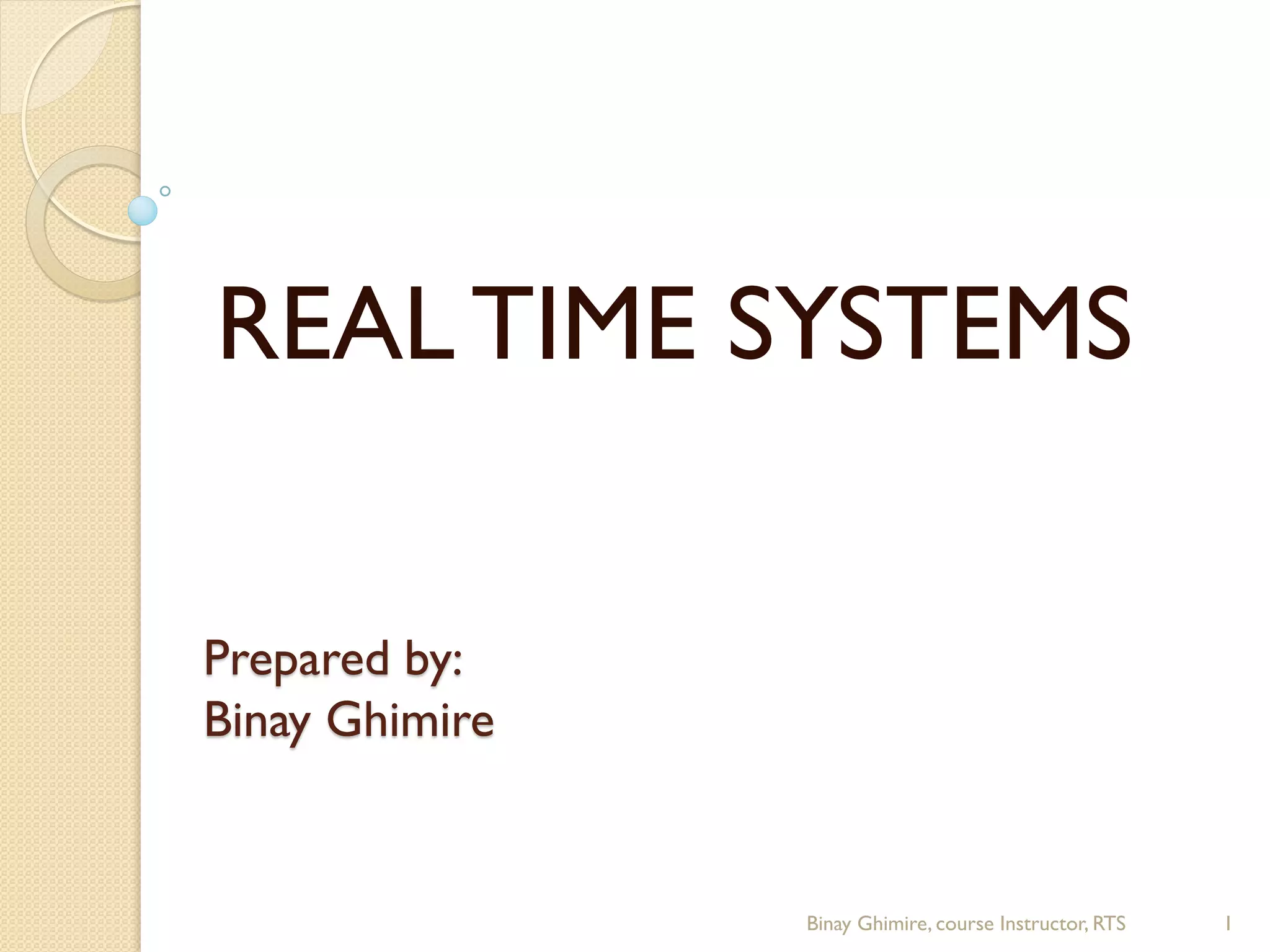 Realtime systems chapter 1 | PDF