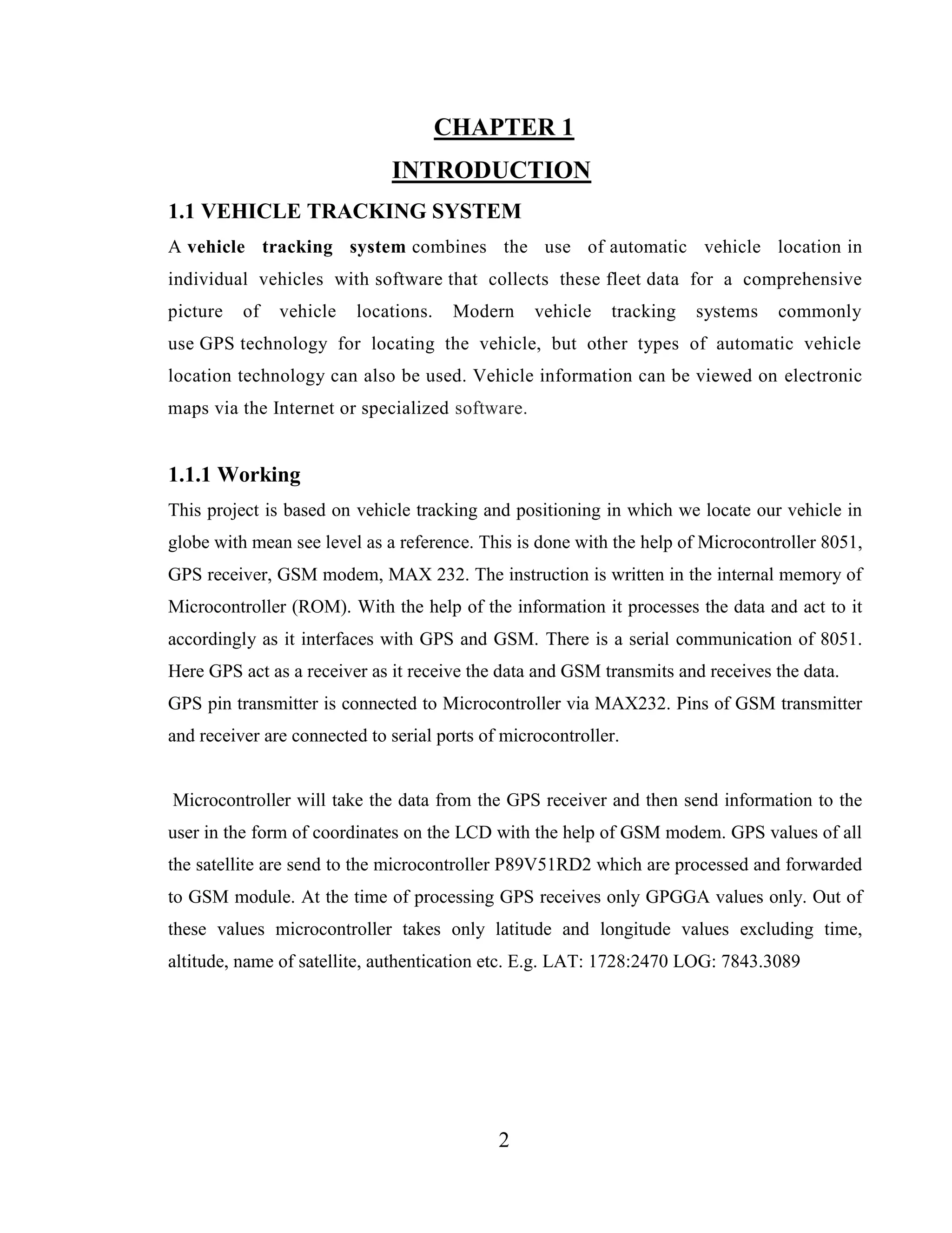 Real Time Vehicle Tracking System | DOCX