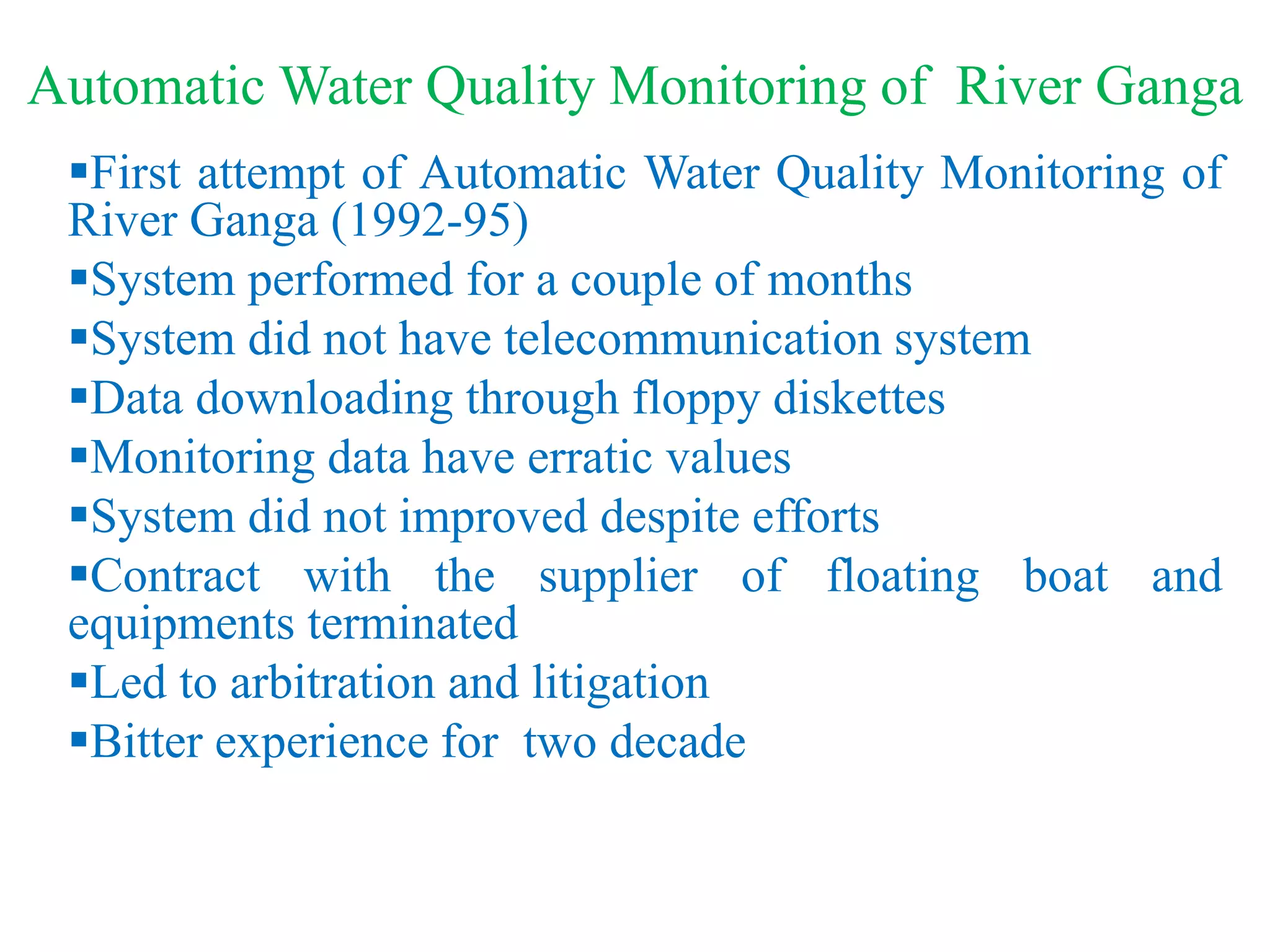 Real time water quality monitoring system in ganga basin | PPTX