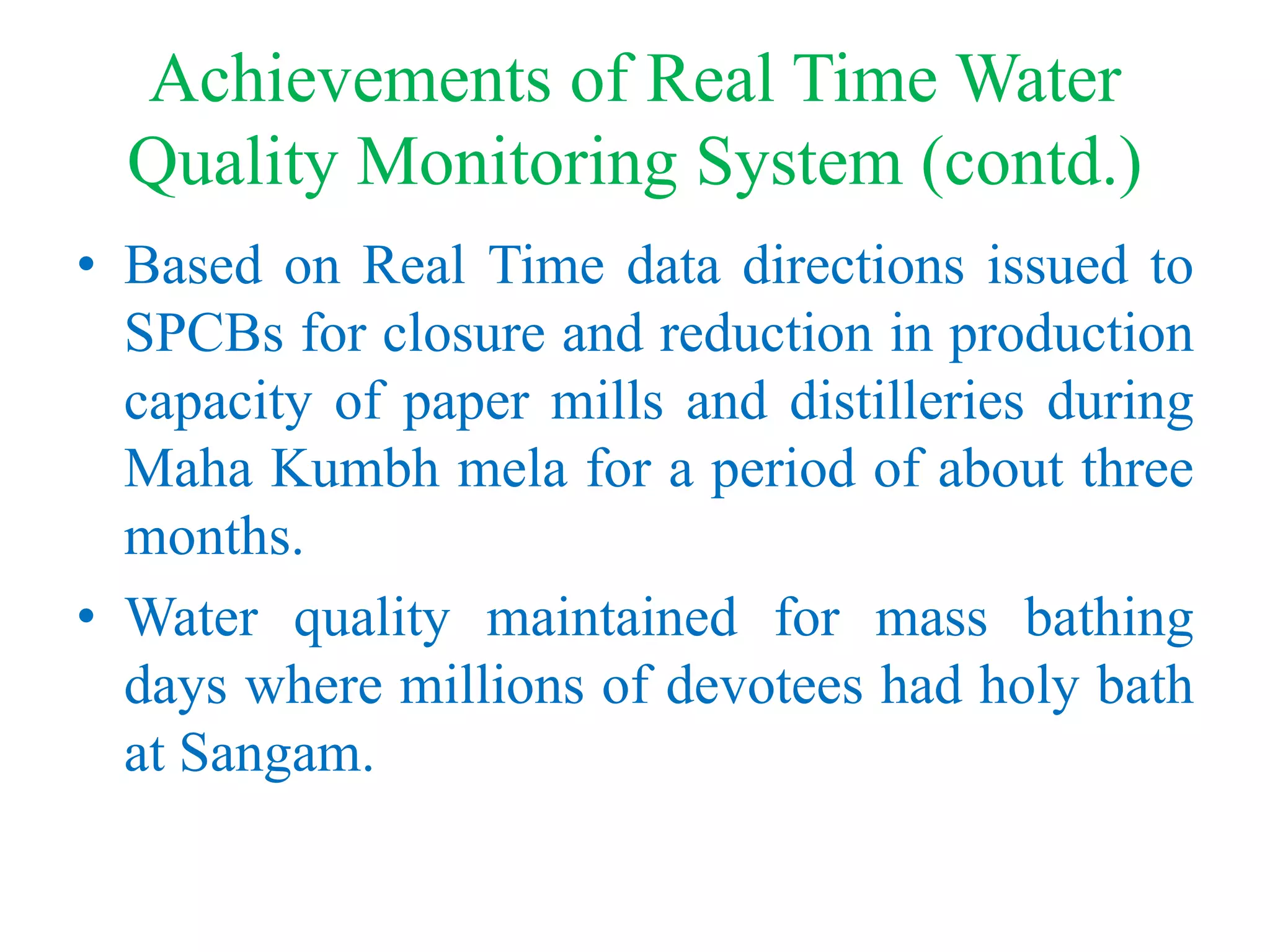 Real time water quality monitoring system in ganga basin | PPTX