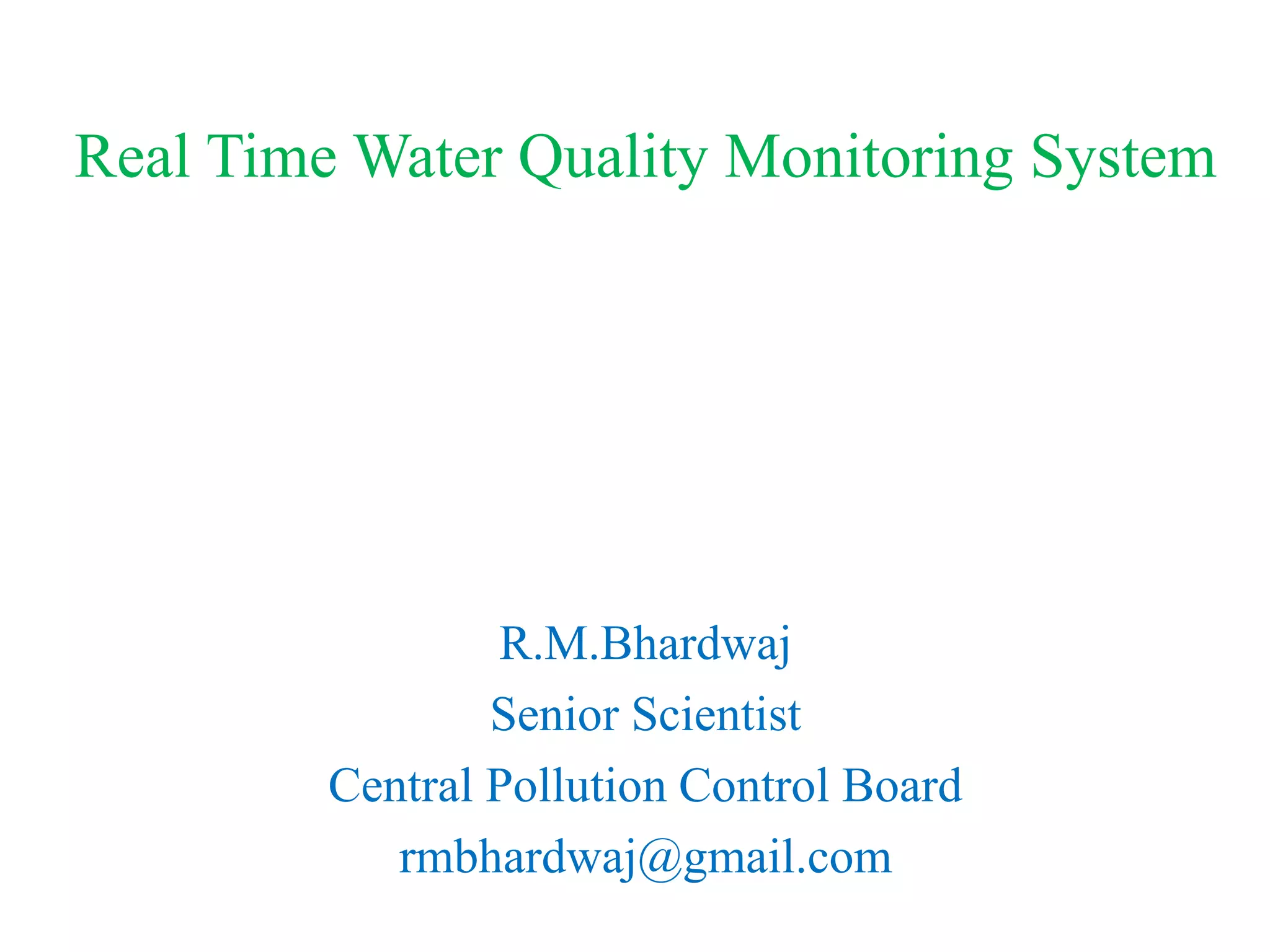 Real Time Water Quality Monitoring System In Ganga Basin Pptx