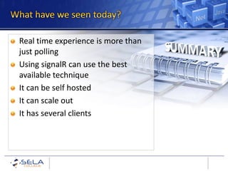 Realtime web experience with signalR | PPT