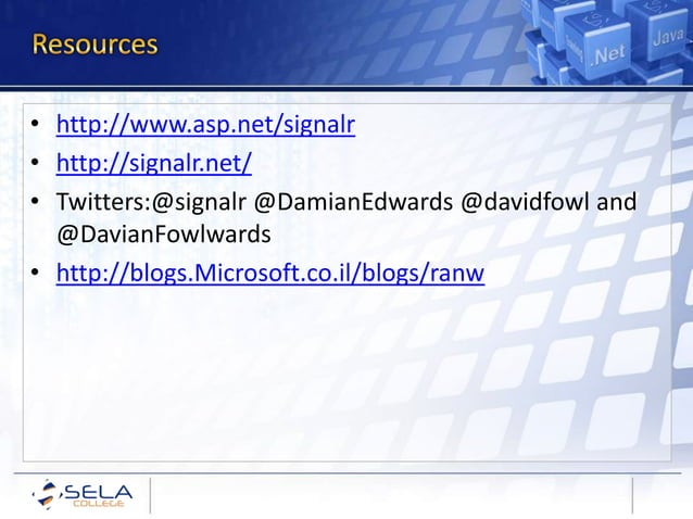 Realtime web experience with signalR | PPT