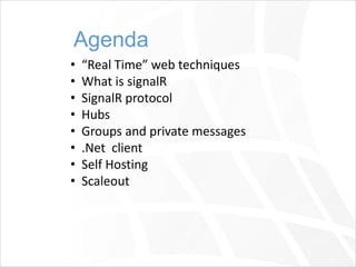 Realtime web experience with signal r | PPT