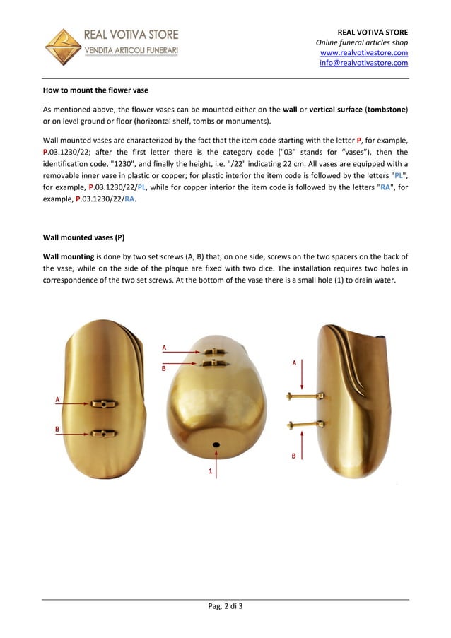Technical sheet - Flower vases for tombstones | PDF | Arts and Crafts | Hobbies & Interests