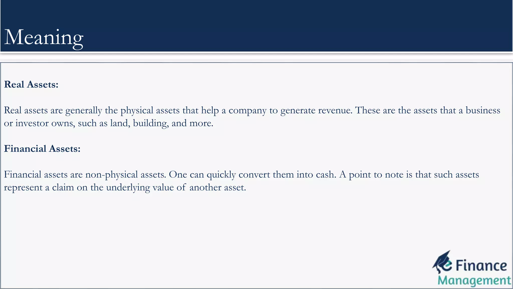 Real vs Financial Assets | PPTX