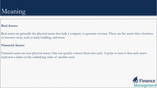 Real vs Financial Assets | PPT