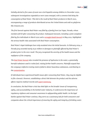 Real Water Lawsuit: Linking to Liver Damage and Legal Action | PDF