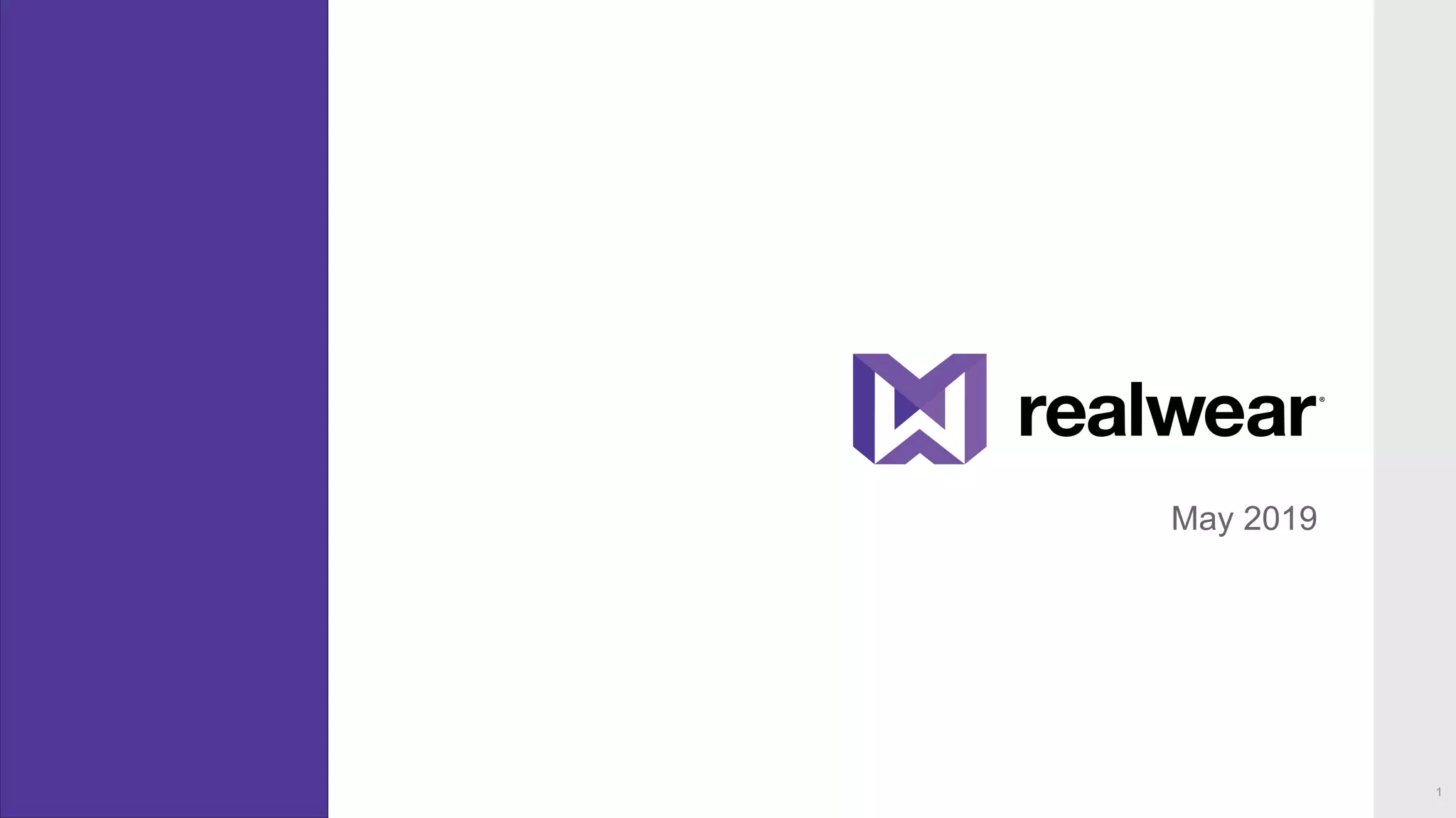 Realwear Overview Presentation 2019 | PPTX