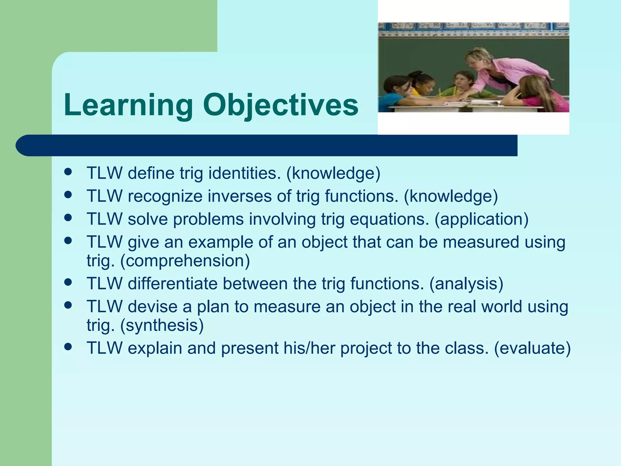 Real world applications of trigonometry pp | PPT