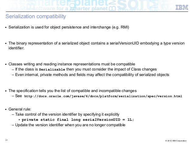 Java Object Serialization Compatibility Istsupernal