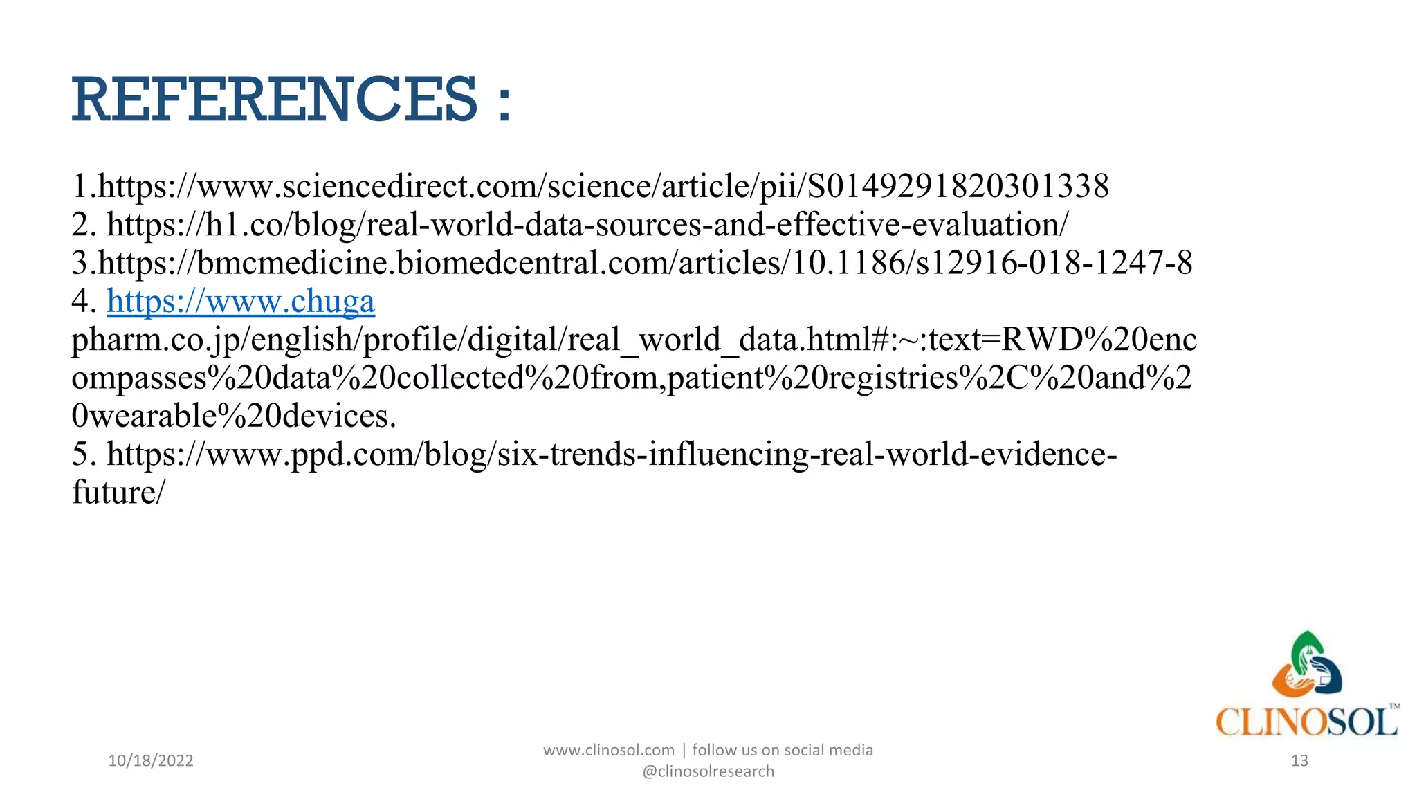 REAL WORLD DATA SOURCES AND APPLICATIONS IN HEALTH OUTCOMES RESEARCH | PPTX