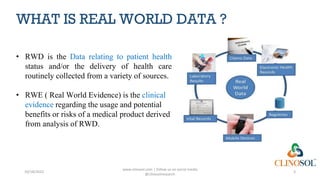 REAL WORLD DATA SOURCES AND APPLICATIONS IN HEALTH OUTCOMES RESEARCH | PPTX