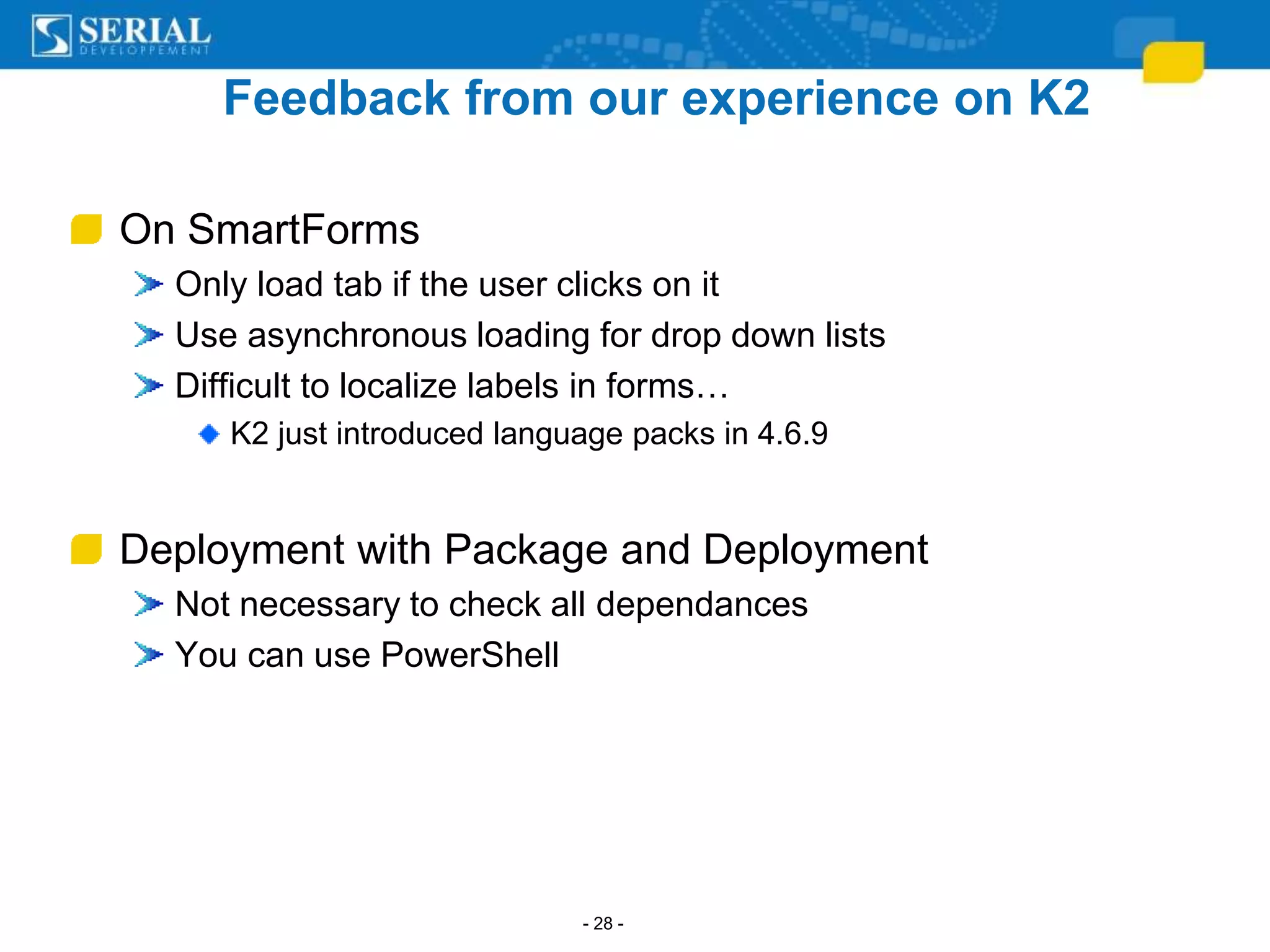 Real world experience with SharePoint and k2 workflows | PPTX | Cloud Computing | Internet