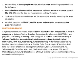 Real world selenium resume which gets more job interviews | PPTX