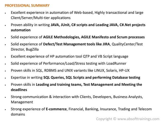 Real world selenium resume which gets more job interviews | PPT