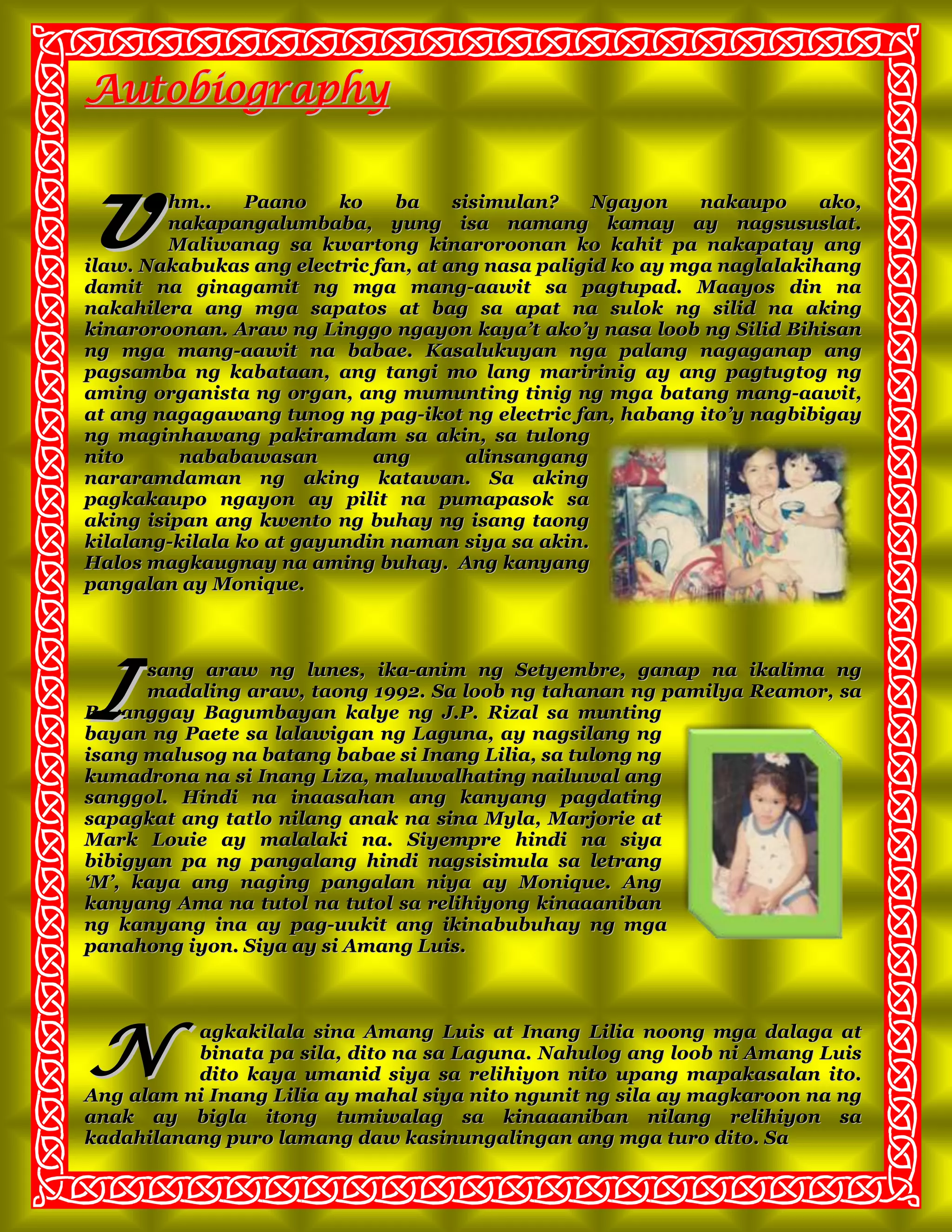 Reamor Autobiography | DOCX