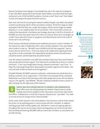 Transformer: How to build a network to change a system -- a case study of the RE-AMP energy ...