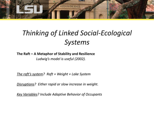 Resilient Human Communities - Social-Ecological Resilience Theory | PPT