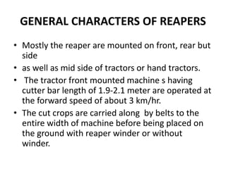 Reaper types components and work principles | PPTX