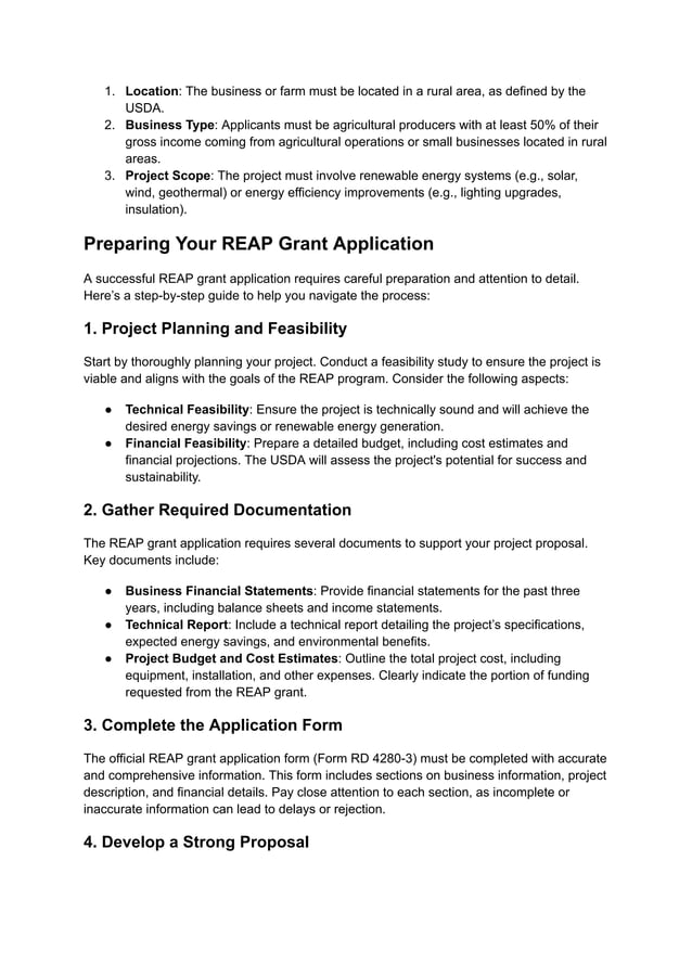 Navigating the REAP Grant Application: Steps for Successful Funding Approval | PDF